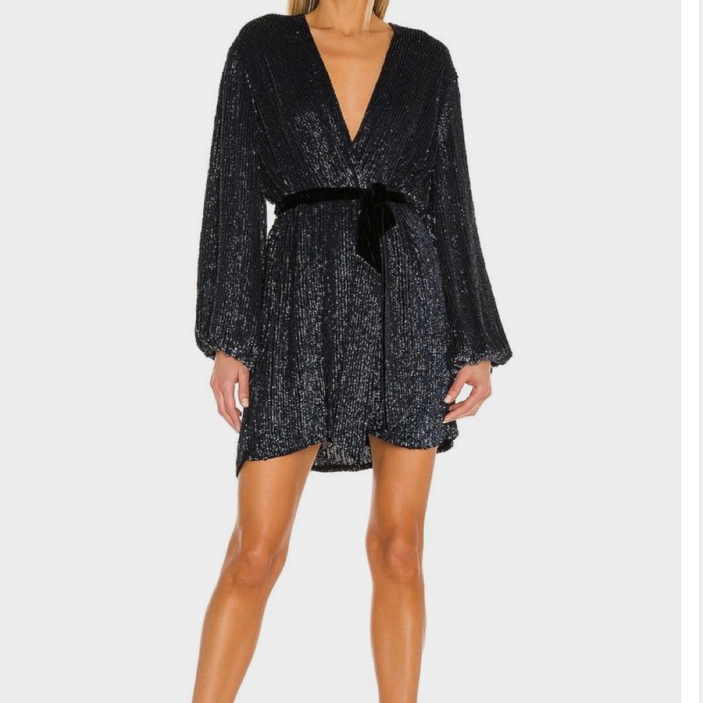 Retrofete Gabrielle Embellished Sequin Robe Wrap Mini… - Gem